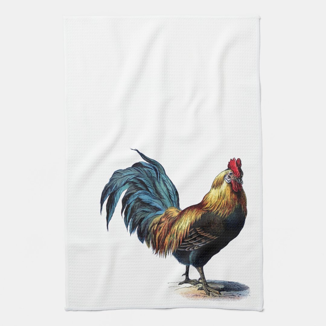 Vintage Rooster Kitchen Towel | Zazzle
