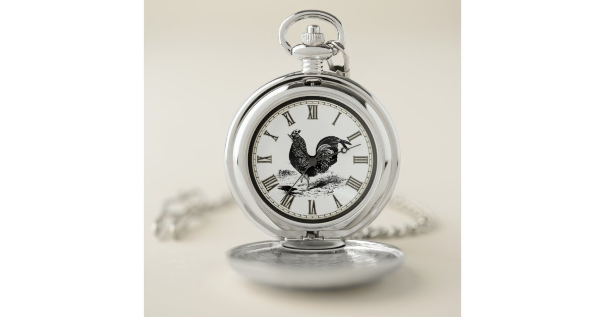Vintage Rooster mens Nostalgic pocket watch | Zazzle