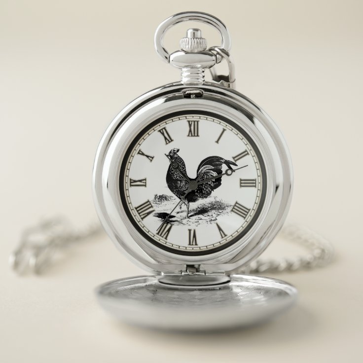 Vintage Rooster mens Nostalgic pocket watch | Zazzle