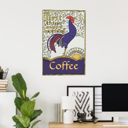 Vintage Rooster Poster, edit text Poster | Zazzle