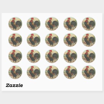 Vintage Rooster Stickers | Zazzle