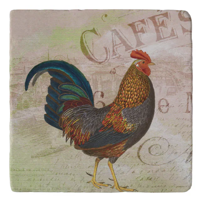 Vintage Rooster Trivet | Zazzle