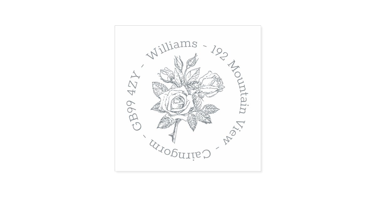 Vintage Rose Address Self-inking Stamp | Zazzle