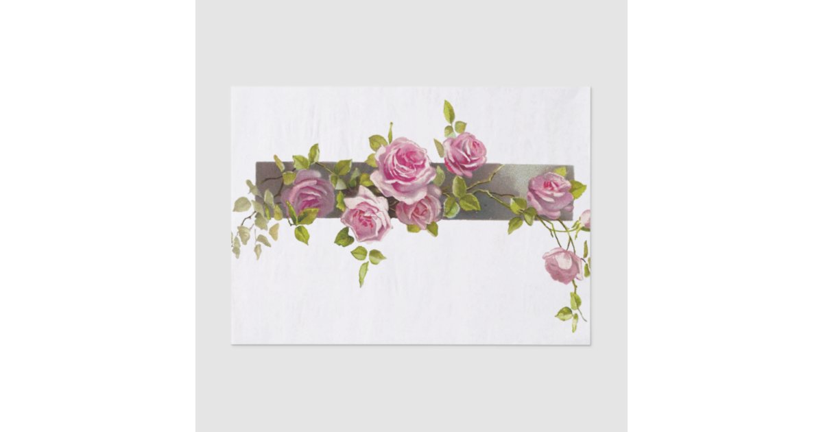 Vintage Rose Cascade Tissue Paper | Zazzle
