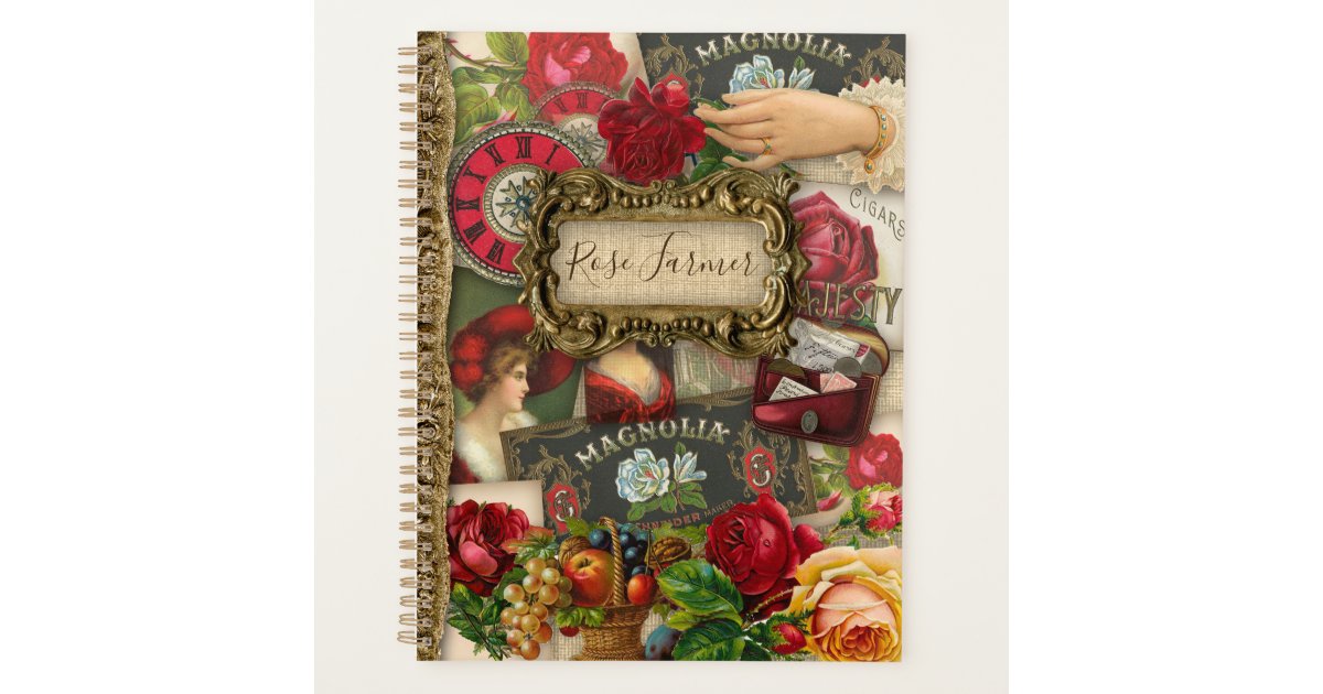 Vintage Rose Flower Planner | Zazzle