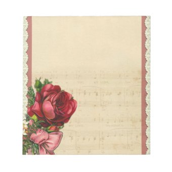 Vintage Rose Notepad | Zazzle