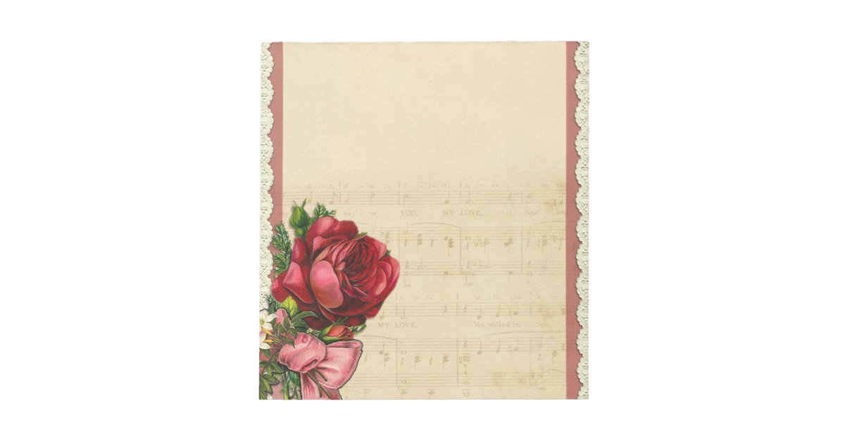 Vintage Rose Notepad | Zazzle