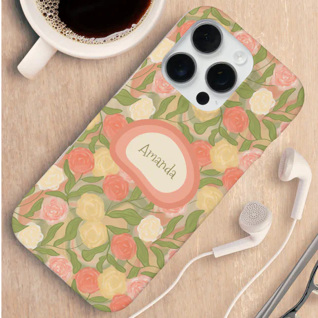 Vintage Rose Personalized Phone Case | Zazzle