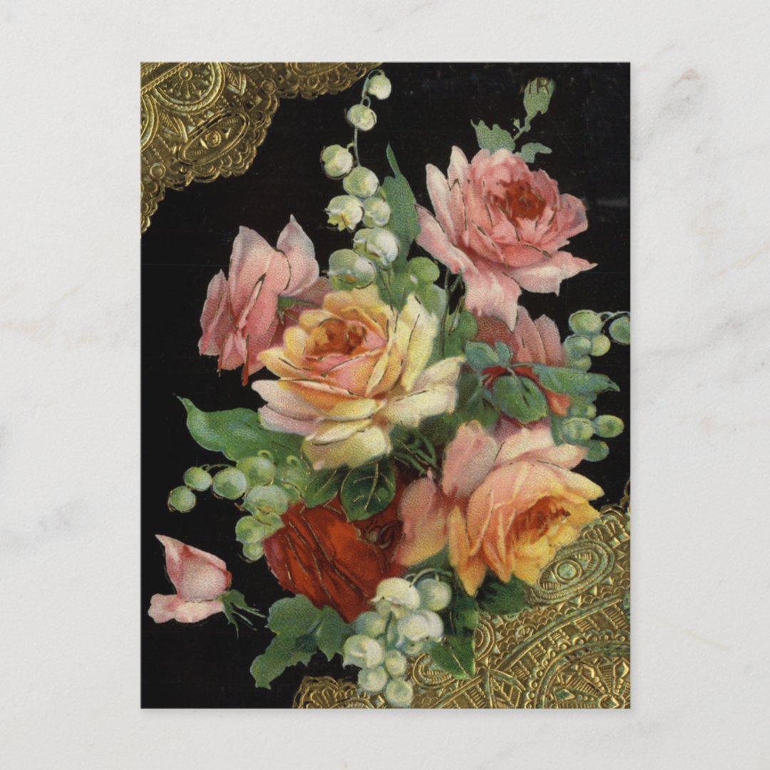 Vintage Rose Postcard | Zazzle