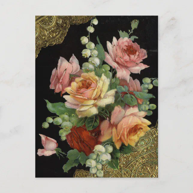 Vintage Rose Postcard | Zazzle