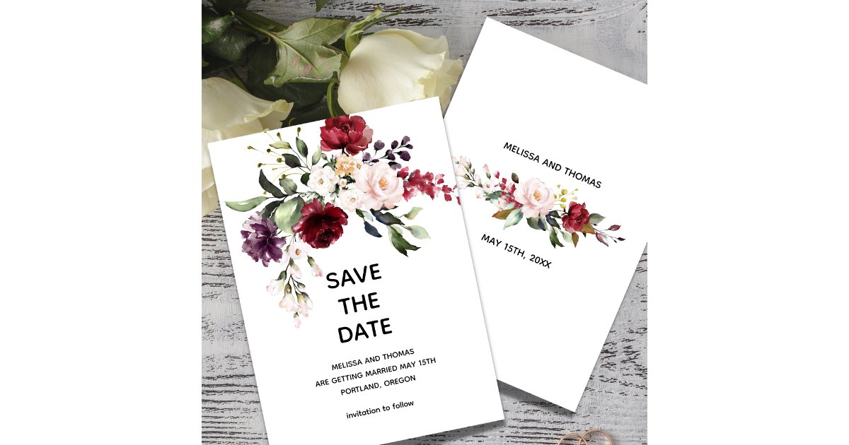 Vintage Rose Save The Date Announcement | Zazzle