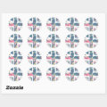 Vintage Rose Union Jack British(UK) Flag Classic Round Sticker | Zazzle