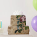 Vintage. Roses and Script. Wrapping Paper | Zazzle