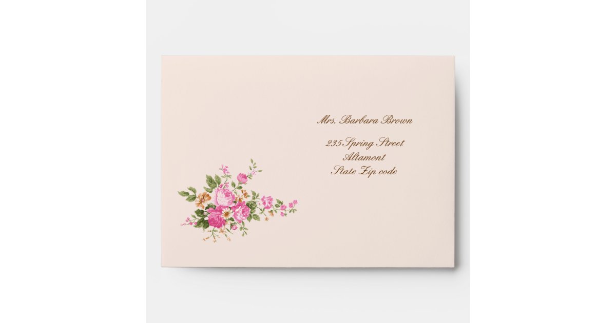 Vintage roses Greating card Envelope | Zazzle