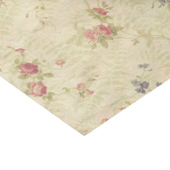 Vintage Roses old distressed fabric pattern Tissue Paper | Zazzle