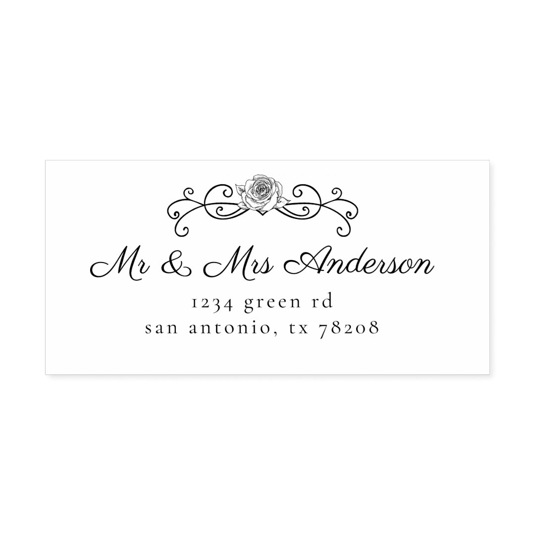 Vintage Roses | Return Address Rubber Stamp | Zazzle