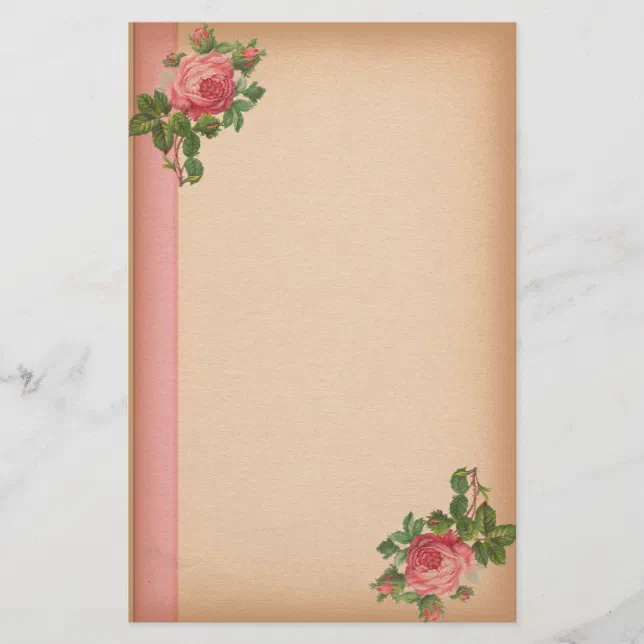 Vintage Roses Stationary Stationery | Zazzle