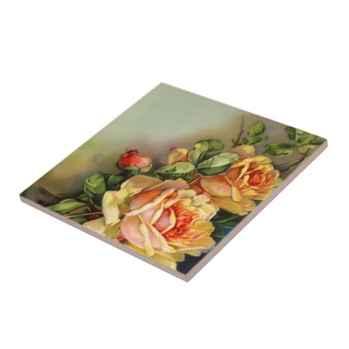 Vintage Roses Tile | Zazzle