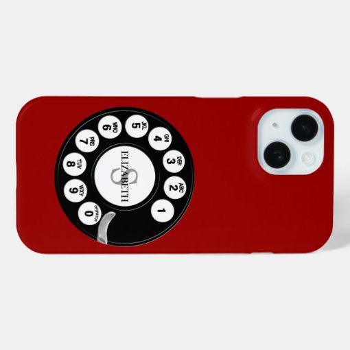 Vintage Rotary Dial (red) Case-Mate iPhone Case | Zazzle