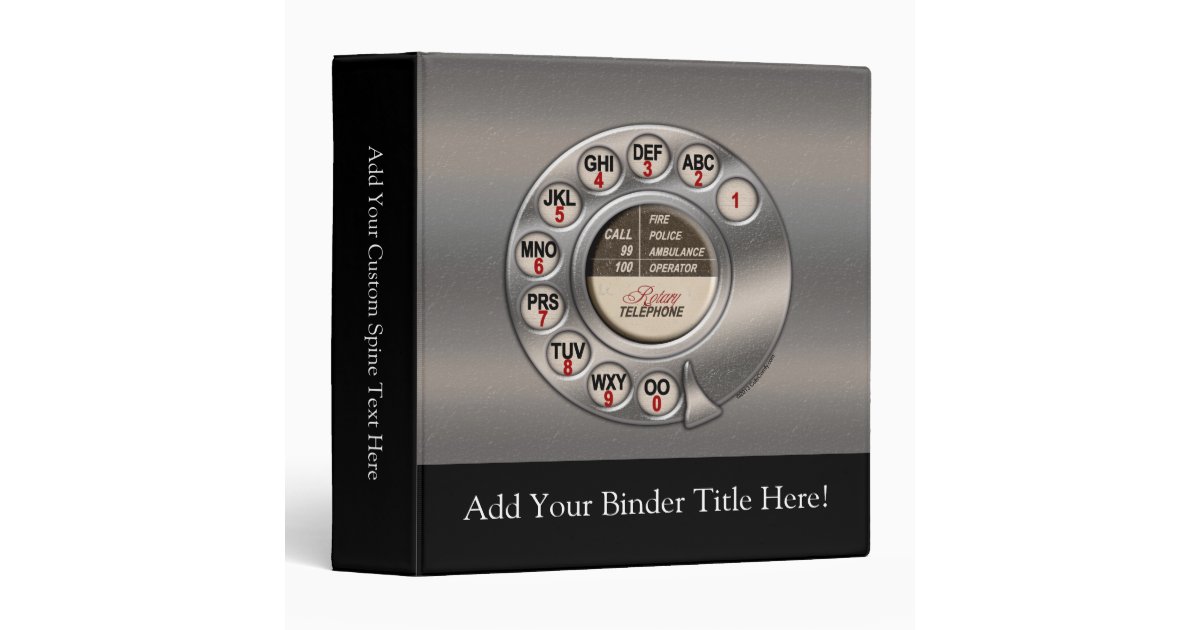 Vintage Rotary Phone 3 Ring Binder | Zazzle