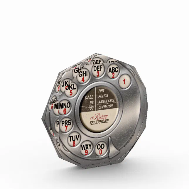 Vintage Rotary Phone Acrylic Award | Zazzle