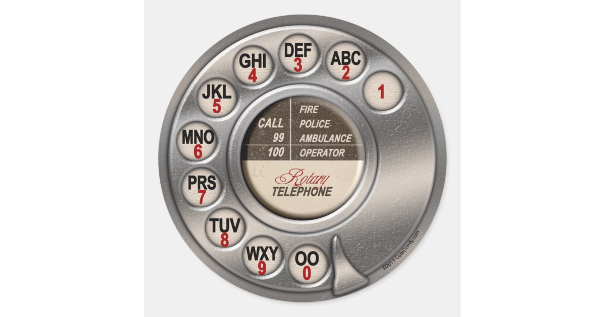 Vintage Rotary Phone Classic Round Sticker | Zazzle