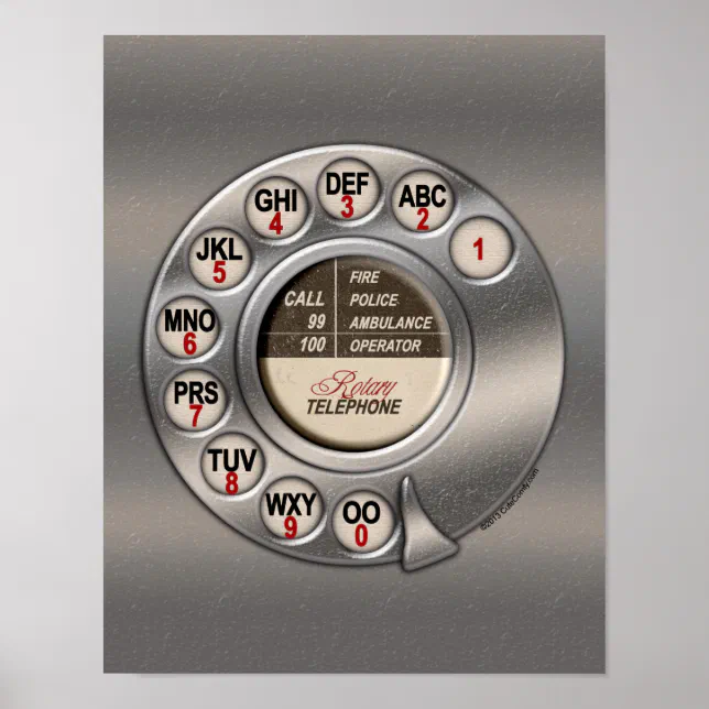Vintage Rotary Phone Poster | Zazzle