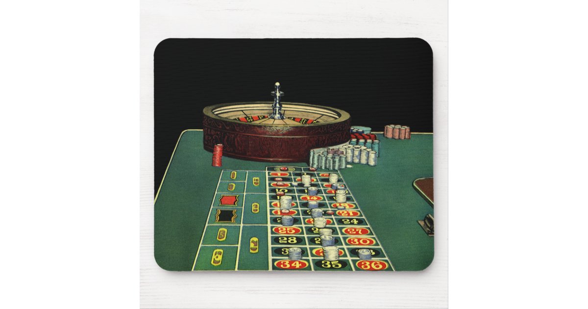 Vintage Roulette Table Casino Game, Gambling Chips Mouse Pad | Zazzle