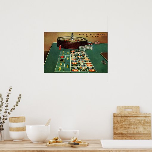 Vintage Roulette Table Casino Game, Gambling Chips Poster | Zazzle
