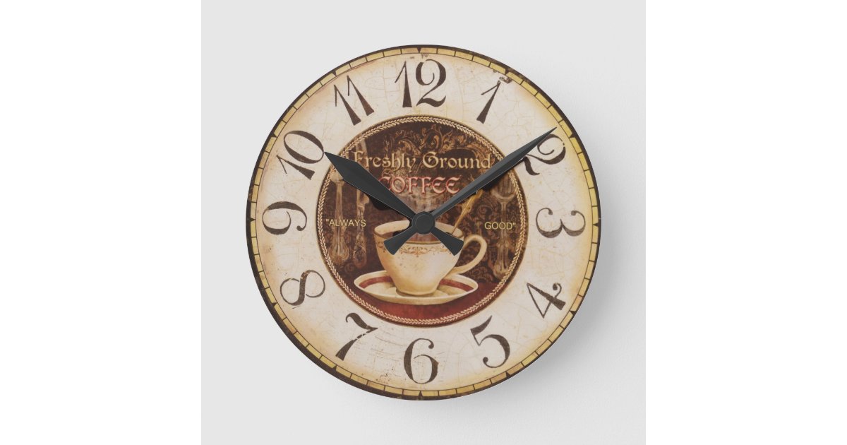Vintage Round Clock | Zazzle