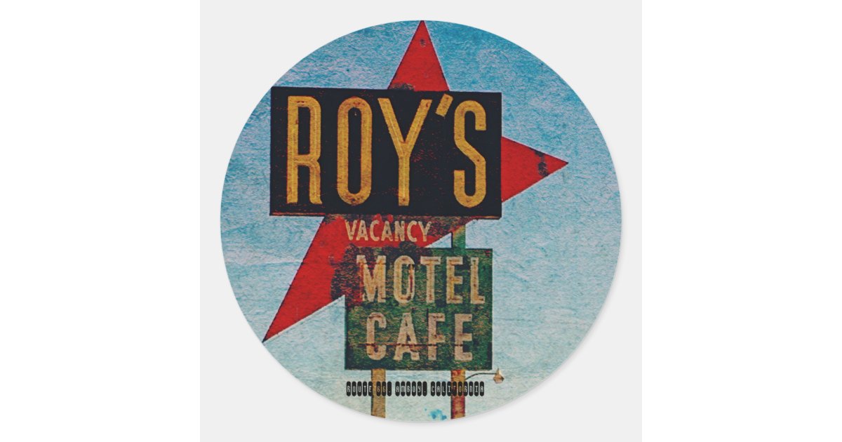 Vintage Route 66 America roadside travel Classic Round Sticker | Zazzle