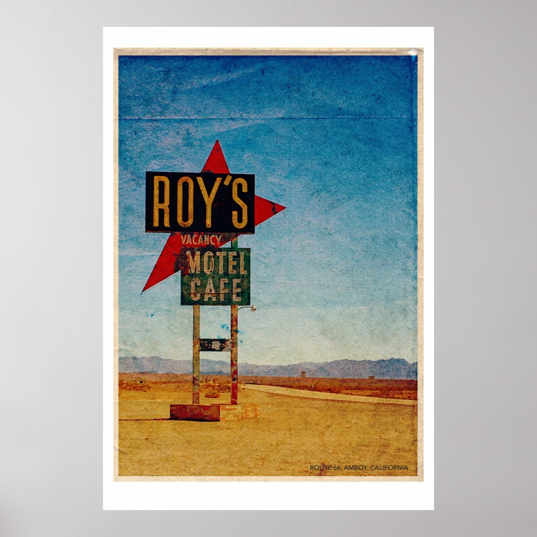 Vintage Route 66 American Roadside Travel Poster | Zazzle