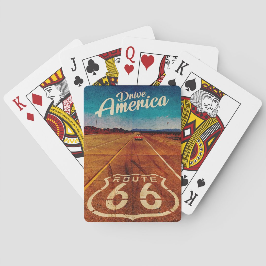 Vintage Route 66 Playing Cards | Zazzle
