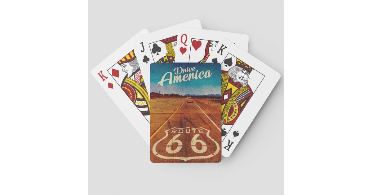 Vintage Route 66 Playing Cards | Zazzle