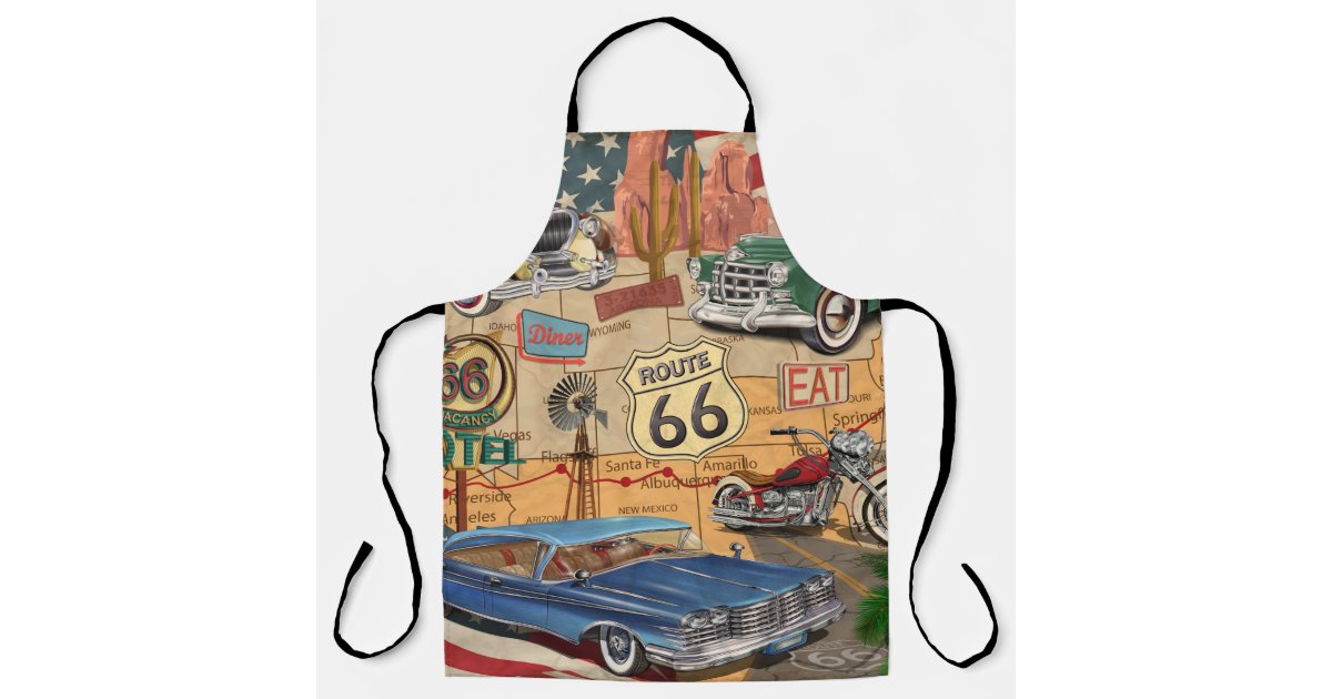 Vintage Route 66 poster. Apron | Zazzle