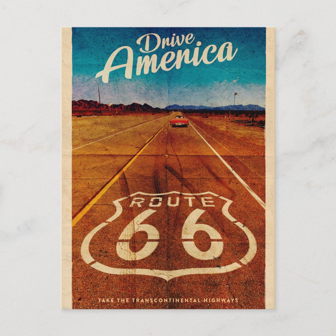 Vintage Route 66 Travel Postcard | Zazzle