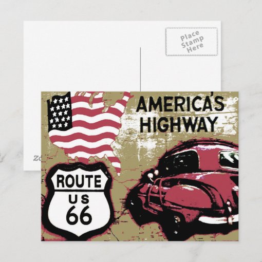 Vintage Route US 66 Postcard | Zazzle