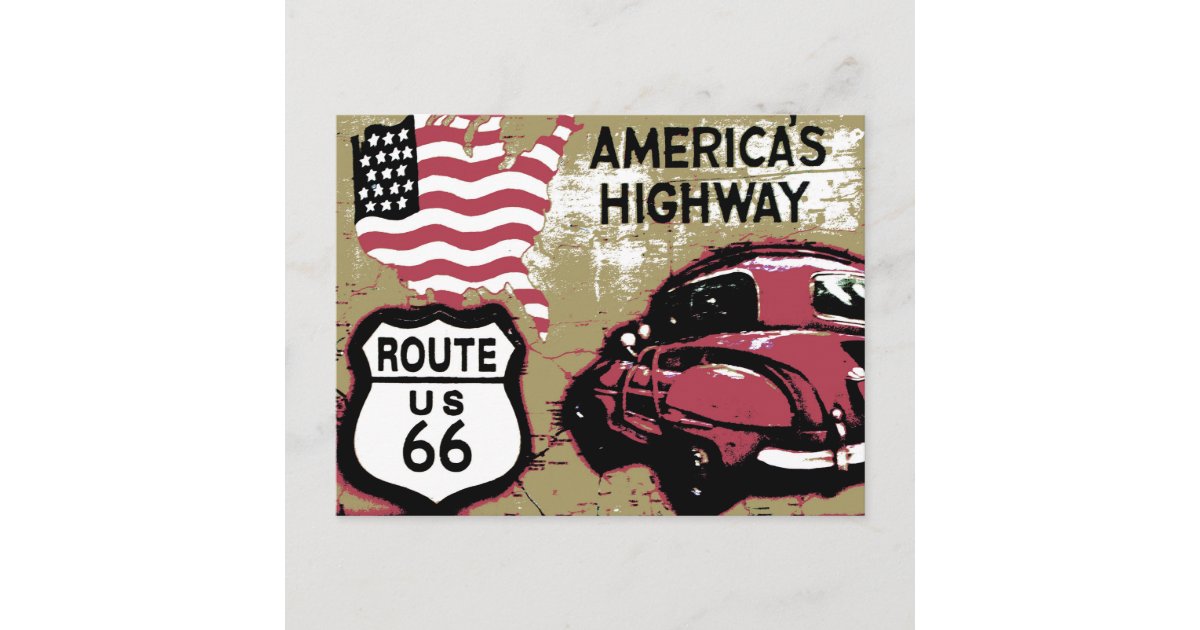Vintage Route US 66 Postcard | Zazzle
