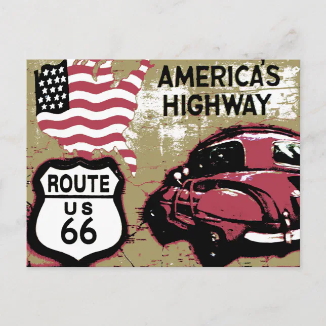 Vintage Route US 66 Postcard | Zazzle