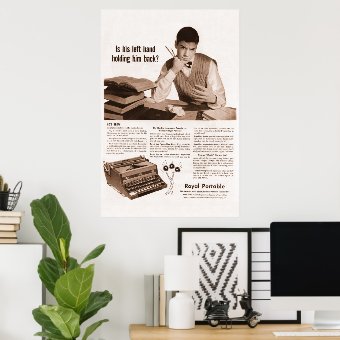 Vintage Royal Portable Typewriter Ad from 1949 Poster | Zazzle