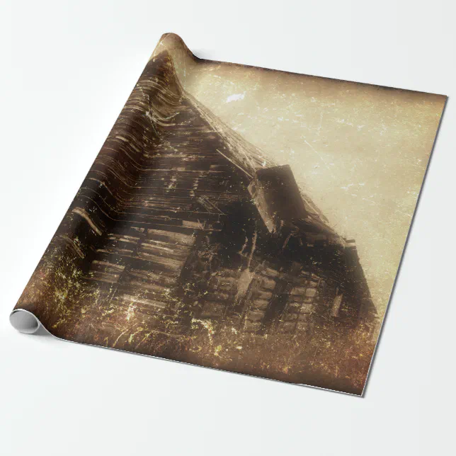 Vintage Rustic Barn Sepia Country Texture Wrapping Paper | Zazzle