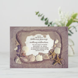 Vintage Rustic Beach Wedding Invitation | Zazzle