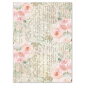 Vintage Rustic Blush Roses Old Letter Decoupage T Tissue Paper | Zazzle