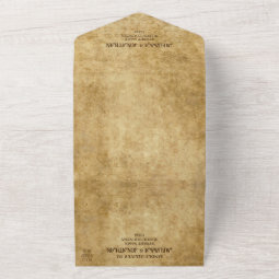 Vintage rustic brown wedding Bride Groom All In One Invitation | Zazzle