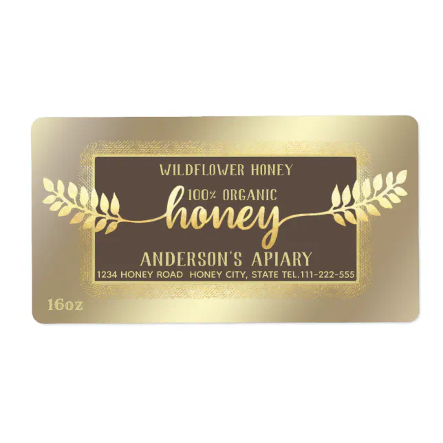 Vintage rustic calligraphy honey branch label | Zazzle