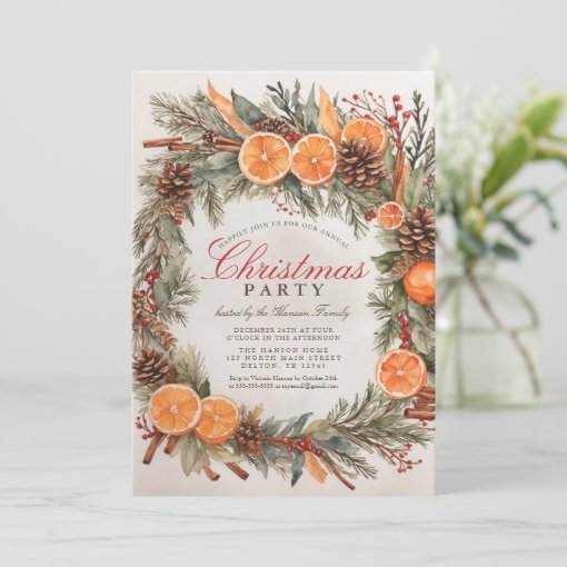 Vintage Rustic Christmas Party: Nostalgic Elegance Invitation | Zazzle