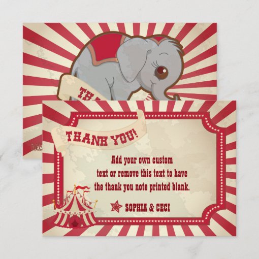 Vintage, Rustic Circus Thank You Cards | Zazzle