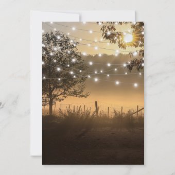 Vintage Rustic Country Lights Wedding Invitation | Zazzle