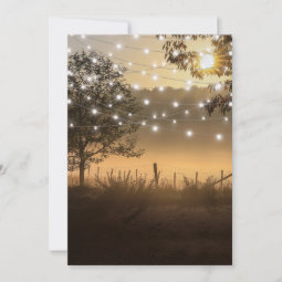 Vintage Rustic Country Lights Wedding Invitation | Zazzle