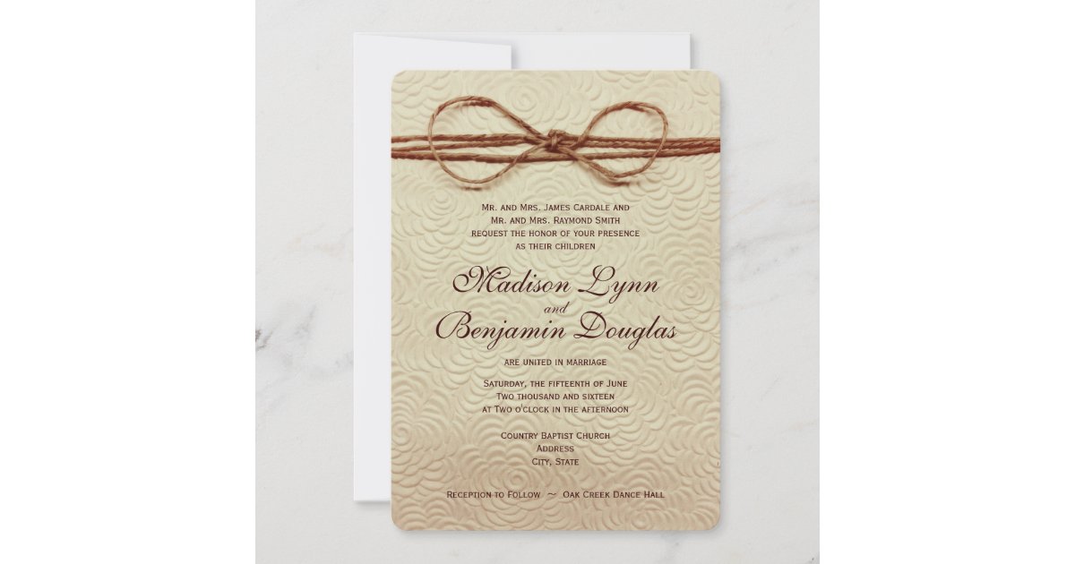 Vintage Rustic Country Wedding Invitations | Zazzle